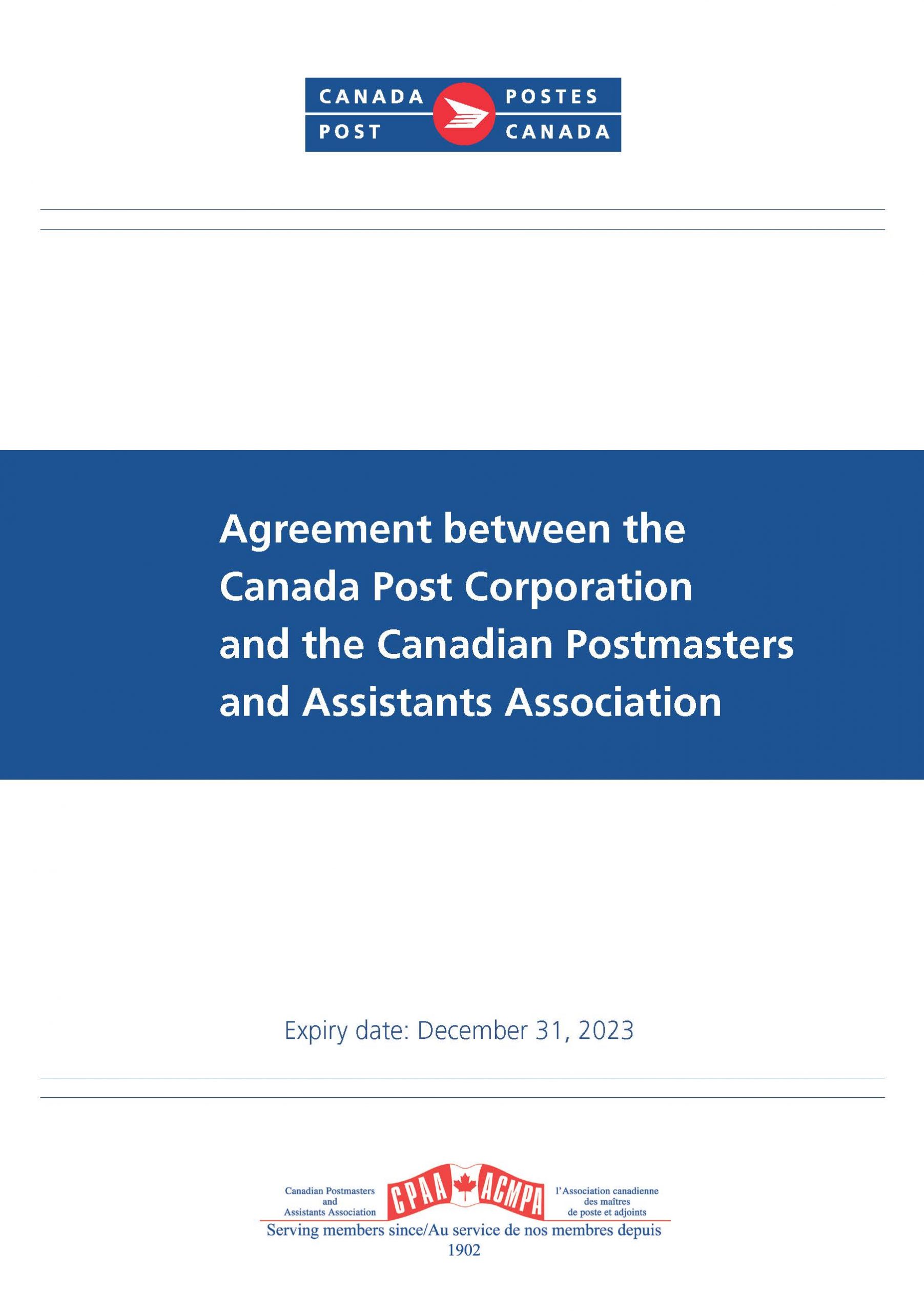 CPAA Collective Agreement - The Canadian Postmasters and Assistants ...